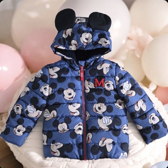 Disney | Jackets & Coats | Disney Mickey Mouse Black Fleece Jacket ...
